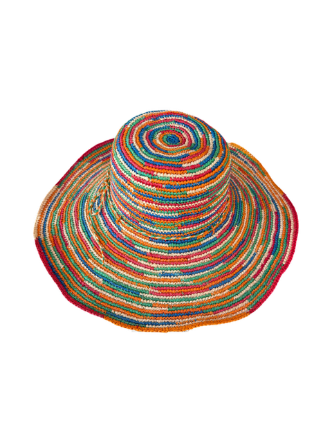 The Raffia Multicolour Capeline Hat - Sissy Bags